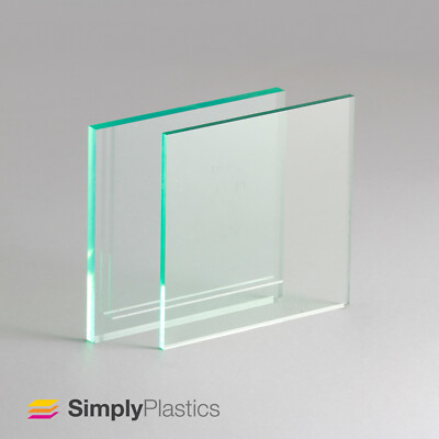 Glass "Look" Green Edge Acrylic Perspex Sheet / A3, A4, A5 / Choose ...