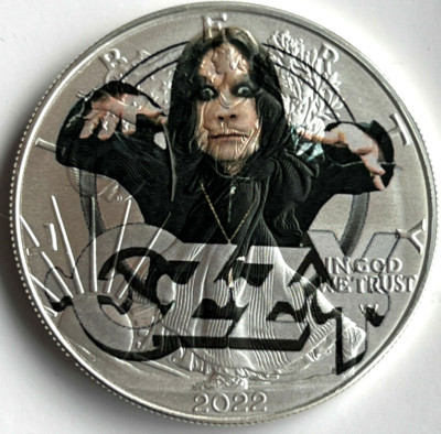 Ozzy Osbourne American Silver Eagle 1oz. Limited Edition .999 Silver ...