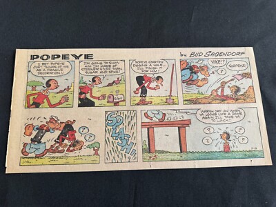 #31a POPEYE by Bud Sagendorf Lot of 3 Sunday Third Page Comic Strips ...