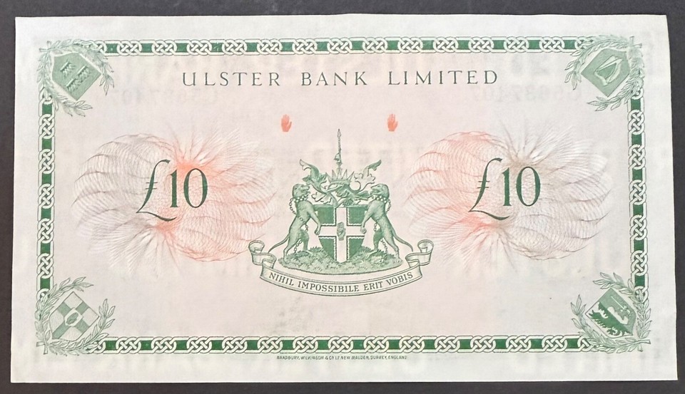 **NORTHERN IRELAND** **OLD STYLE** **ULSTER BANK £10 NOTE** **1983 ...