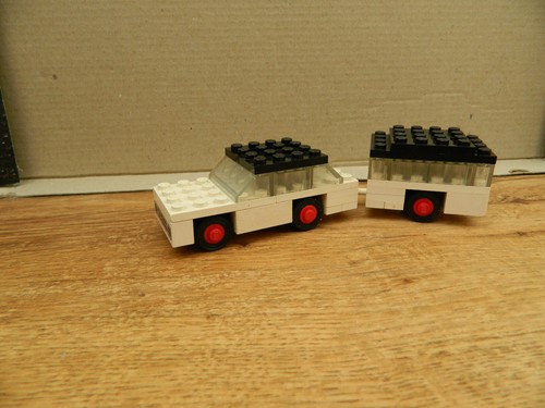 Lego Town – 623 White Car and Camper - Complete – 1970 Vintage Caravan ...