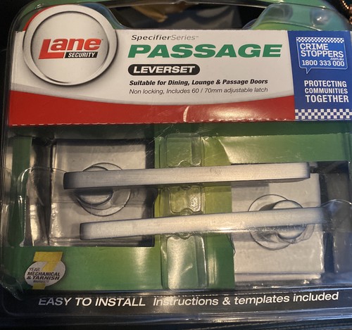 LANE Lever Passage MURANO in Brushed satin Chrome Square Back L960732 ...