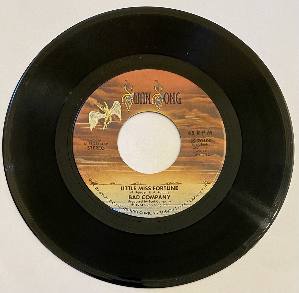 BAD COMPANY “ Can't Get Enough / Little Miss Fortune “ 45 Vinyl Record ...