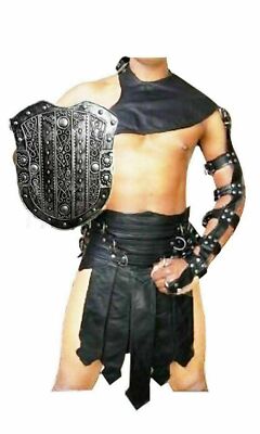 Real Leather Gladiator Kilt Set for Men Costume Heavy Hardware KILT ...