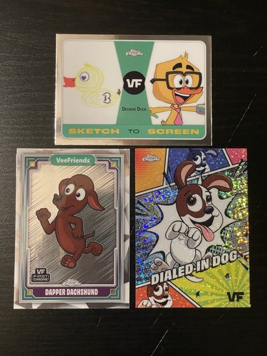 2025 Topps Chrome VeeFriends 3 Card Lot - Dialed In Dog Manga Speckle # ...