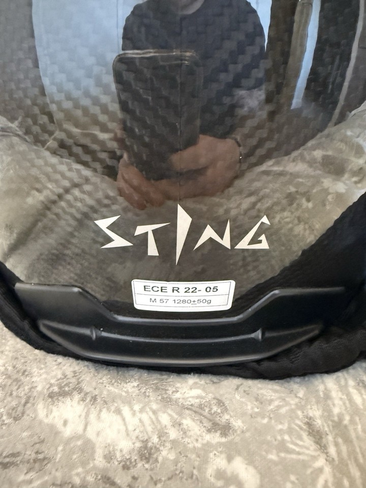 Sting 1.3 Carbon Fibre Motorcycle Helmet Full Face Helmet Size M | eBay UK