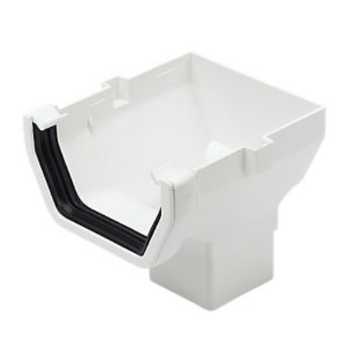 White Square Guttering & Down Pipe - 114mm Square Line Gutter 65mm ...