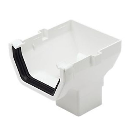 White Square Guttering & Down Pipe - 114mm Square Line Gutter 65mm ...