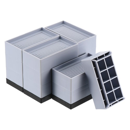 4-Pack Rectangle Bed Risers, 4.33" Full Edge Furniture Risers Couch ...