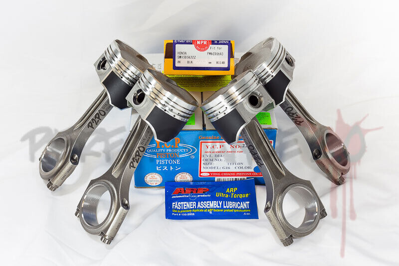 YCP JDM D15B 92+ 75.5mm Vitara Pistons NPR Rings Custom Length Rods ARP ...