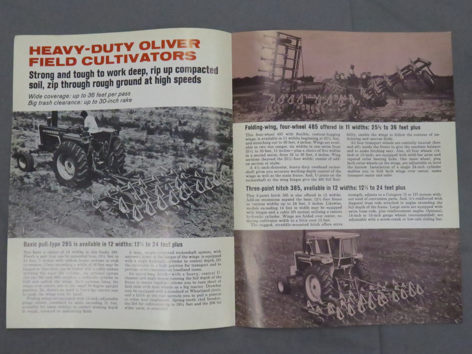 original 1970er Oliver Field Growers 285 385 485 Verkaufsbroschüre ...