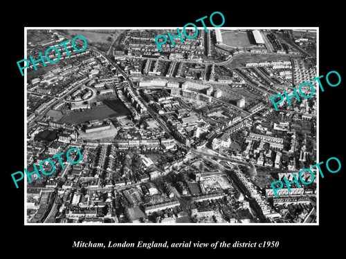 OLD 8x6 HISTORIC PHOTO OF MITCHAM LONDON ENGLAND DISTRICT AERIAL VIEW ...