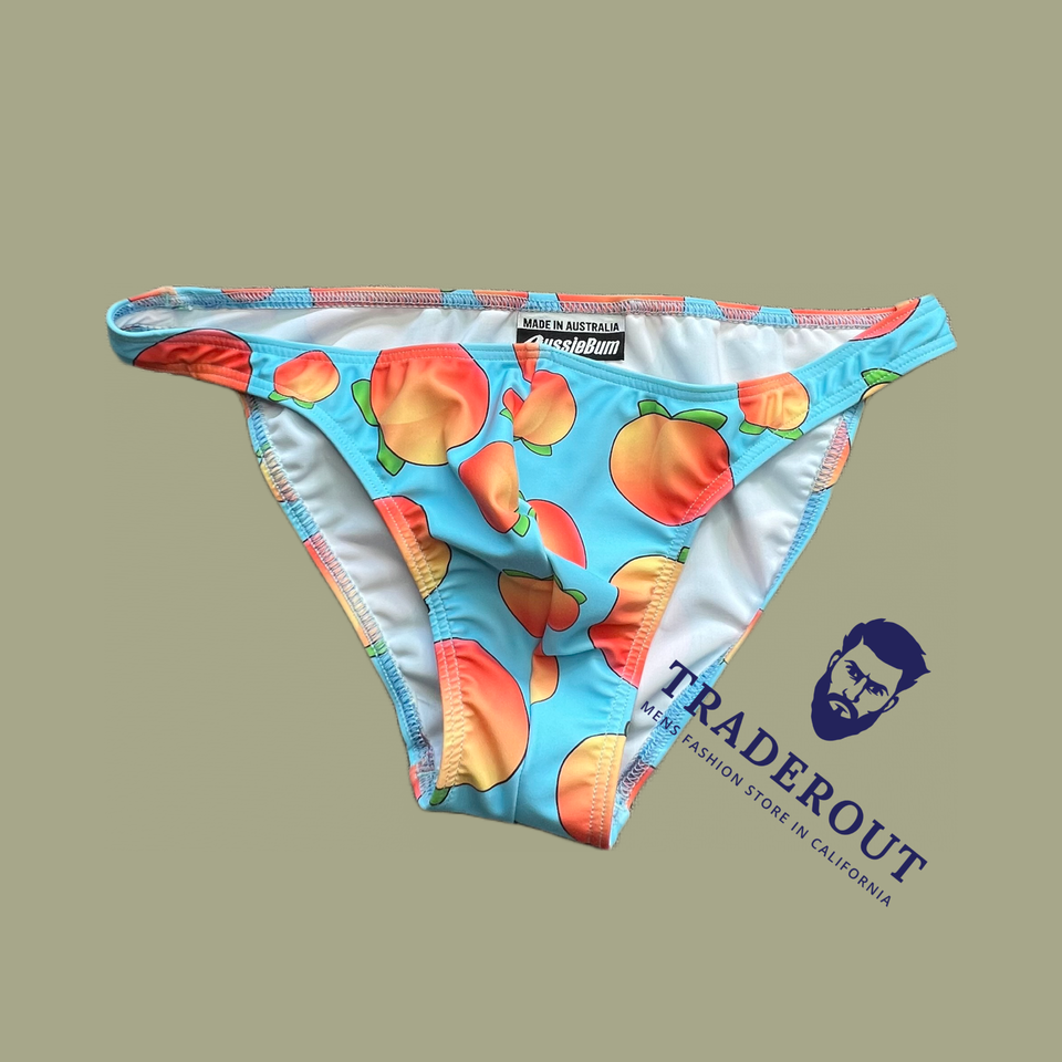 AussieBum Mens Blue Peach contour pouch Swim bikini Swimwear Size S M L ...