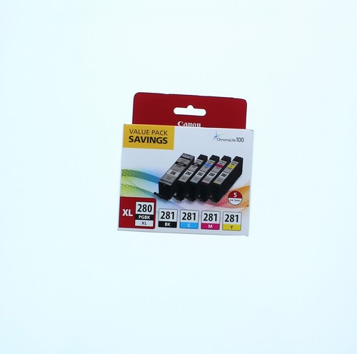 Canon-Value Pack 5 ChromaLife100 280 (BLACK XL)/281 (MULTI) Ink Tanks ...