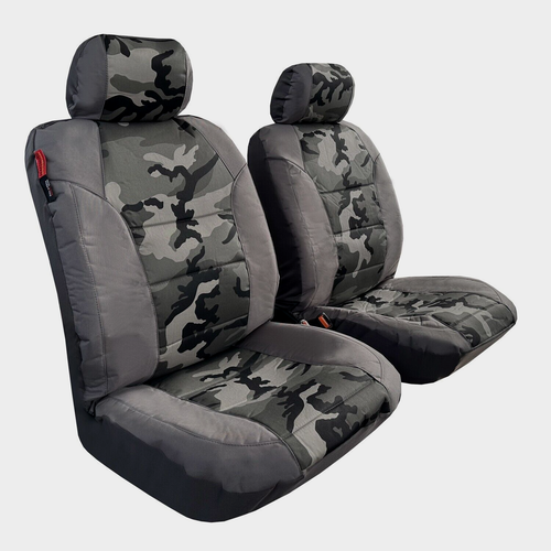 Canvas Seat Covers For Ford Ranger NEXT-GEN XLT Grey Camouflage Front ...