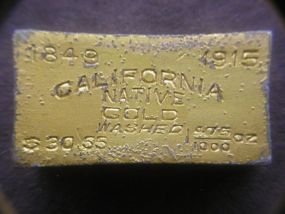 1915 California Native Gold-Washed Ingot Panama-Pacific International ...
