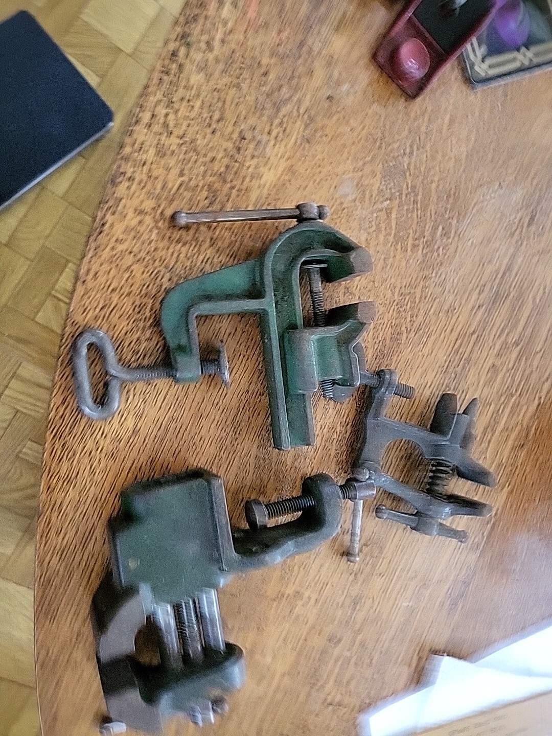 Lot of 3 - Antique Mini Bench Clamp Vise Old Hand Vises | eBay