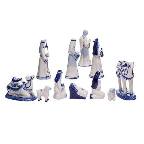 Kurt S. Adler 11-piece Porcelain Delft Blue Nativity Set J4020 for sale ...