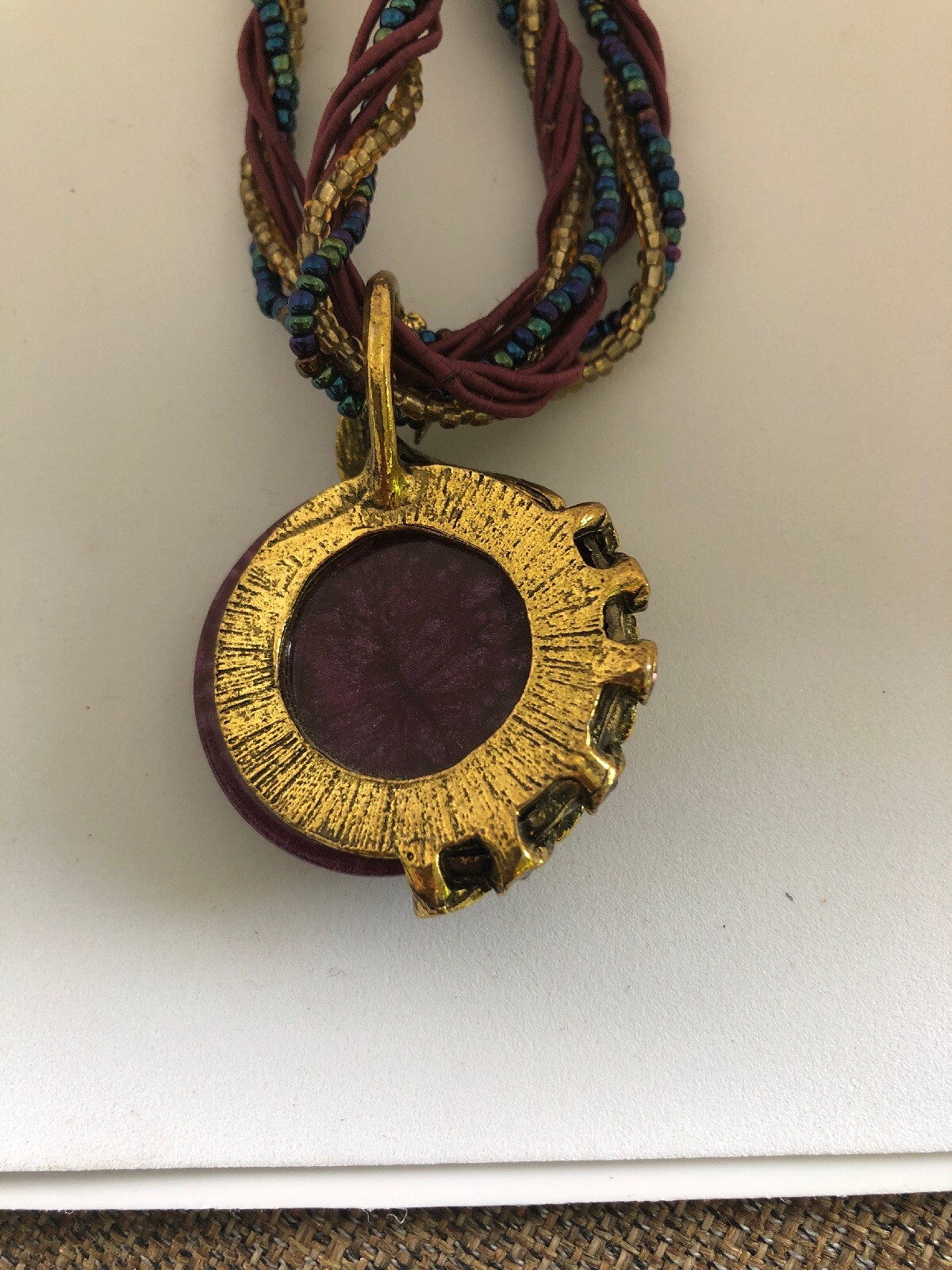 Chunky Mod Vintage Style Violet Purple Beaded Retro P… - Gem