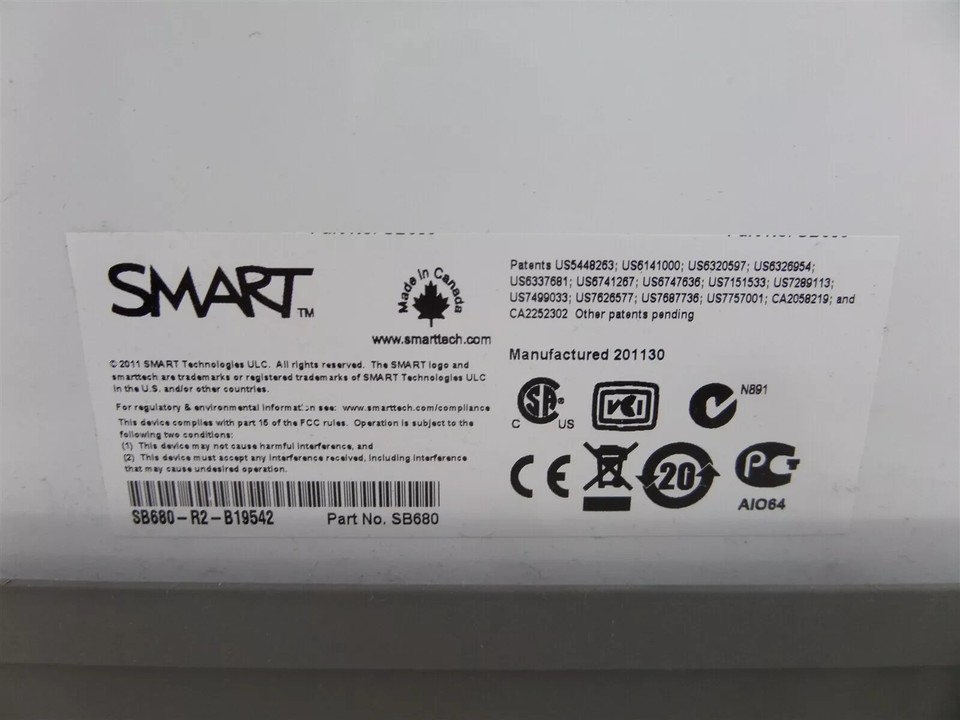 SMART Board SB680 77" Interactive Whiteboard | eBay