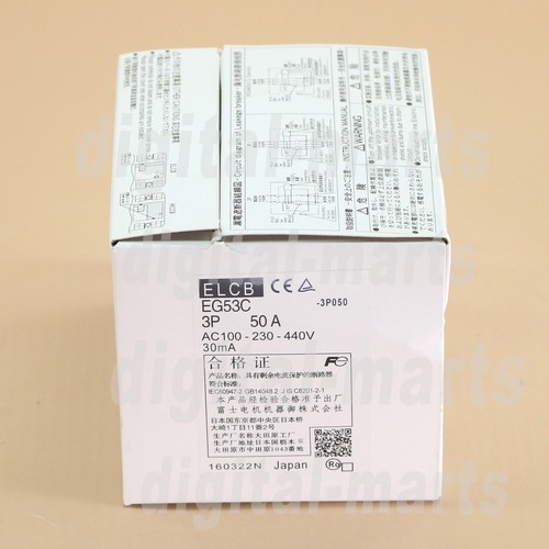 One For FUJI New EG53C 3P 50A leakage circuit breakers In Box Free ...