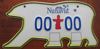 NUNAVUT TERRITORY CANADA BEAR SHAPE SAMPLE LICENSE PLATE MINT | eBay