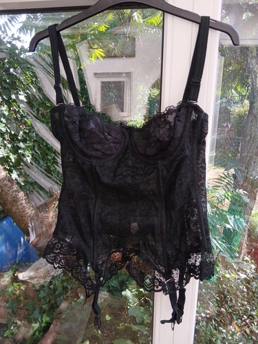 AUTUMN LEAF LADIES BLACK LACE CORSET BASQUE 36B | eBay UK