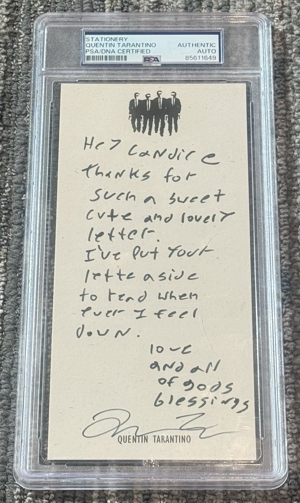 Quentin Tarantino Signed Autograph Handwritten Letter Note PSA/DNA ...
