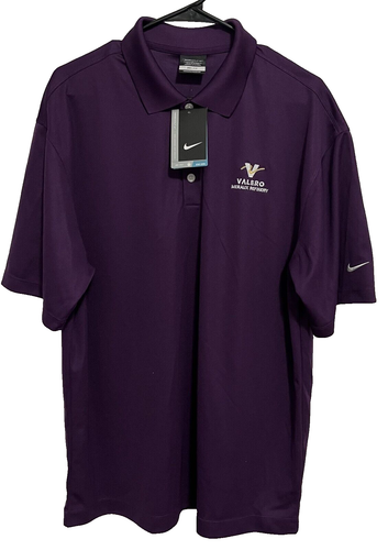 VALERO Meraux Refinery Men Purple DriFit Short Sleeve Golf Polo Shirt L ...