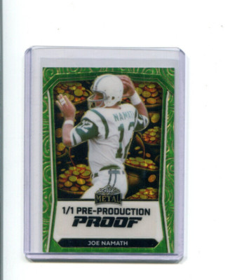 2024 Leaf Metal St. Patrick's Day Gold Super Prismatic Proof Joe Namath ...