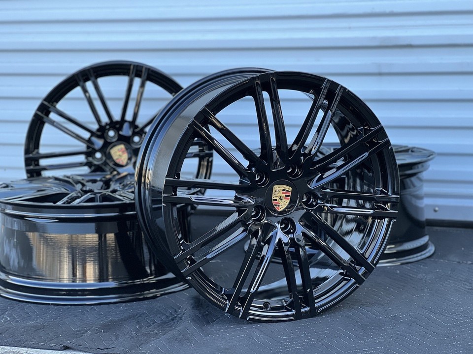 20" Porsche 981 Cayman Boxster Spyder Turbo GTS S Black Wheels Rims ...