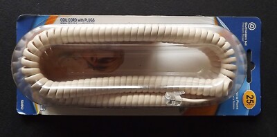 Southwestern Bell 25 Ft. Freedom Landline Phone Ivory Coil Cord w ...