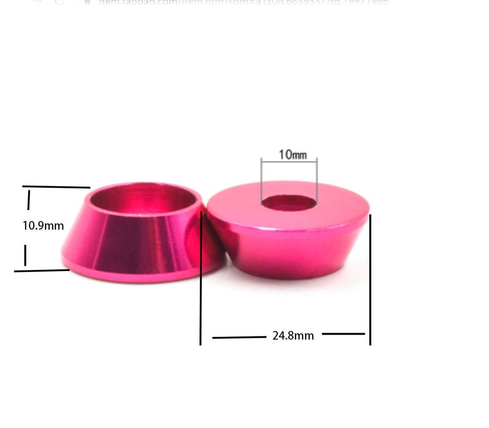 M10 Color Aluminum Alloy Cone Cup Head Washers Gasket for Cup Cap Bolt ...