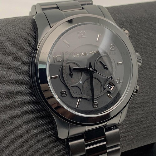 Michael Kors MK8157 Runway Chronographe Noir Acier Inoxydable Montre ...