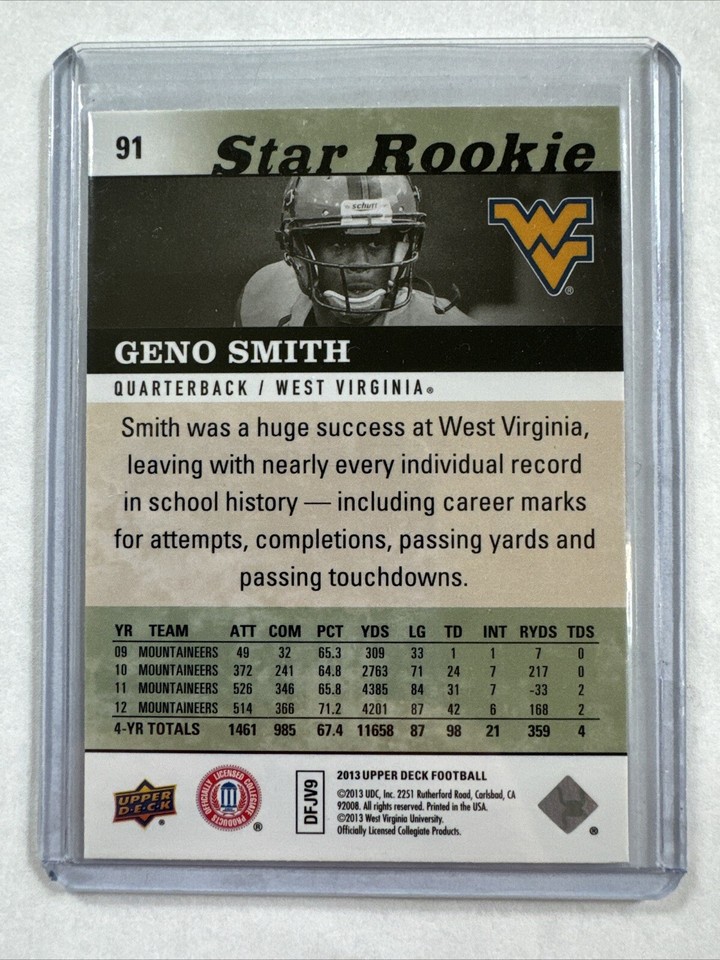 2013 Upper Deck - Star Rookie #91 Geno Smith (RC) | eBay