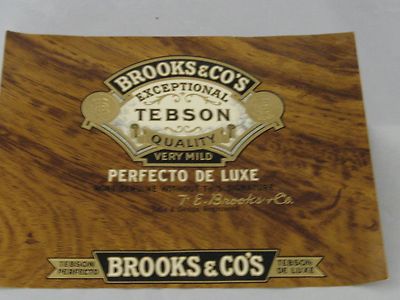 3 Unused Cigar Box Label BROOKS & CO'S TEBSON 9" X 7" - Excellent ...