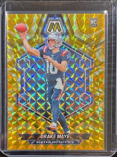 2024 Panini Mosaic Football Drake Maye #303 RC Yellow Reactive Mosaic ...