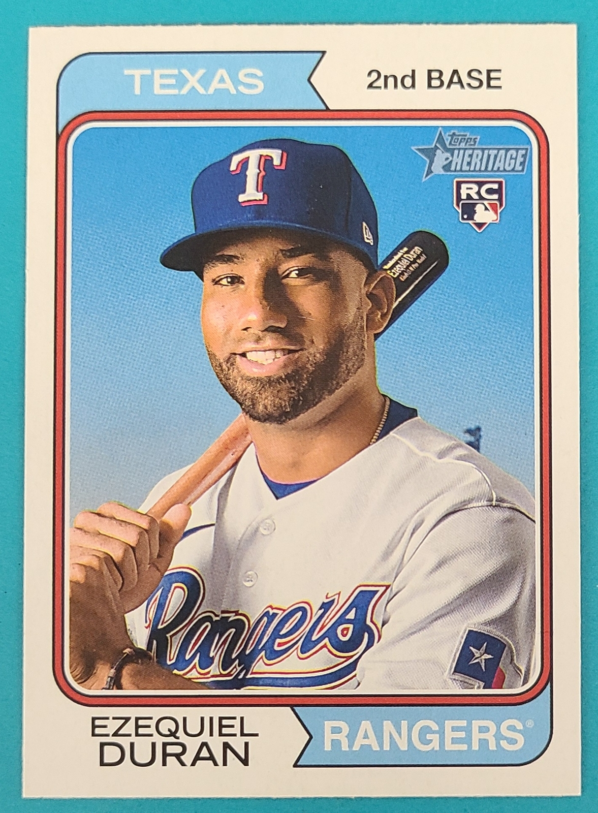2023 Topps Heritage RC #31 Ezequiel Duran Texas Rangers BASEBALL Card ...