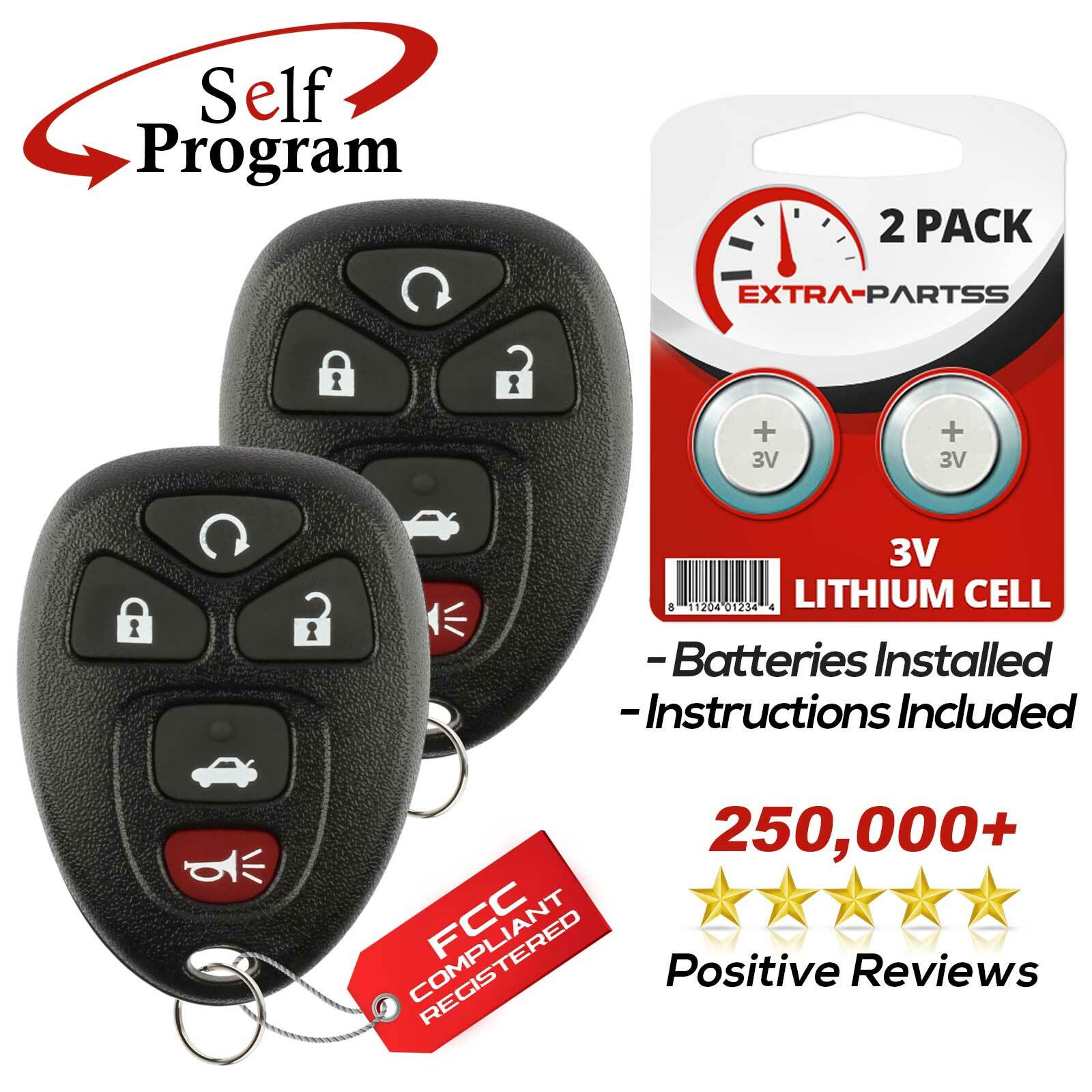 2 For 2006 2007 2008 2009 2010 2011 2012 2013 Chevrolet Impala Remote ...