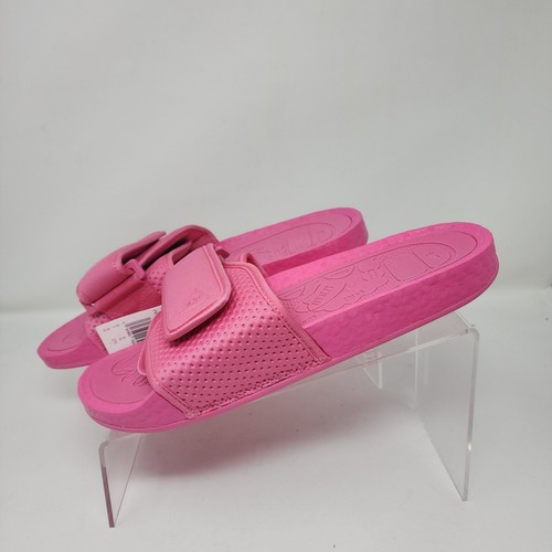 Adidas Pharrell Sandals Mens 9 Pink Boost Chancletas Slides Logo ...