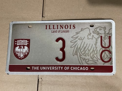 Illinois Low Number License Plate 3 UC The University Of Chicago | eBay
