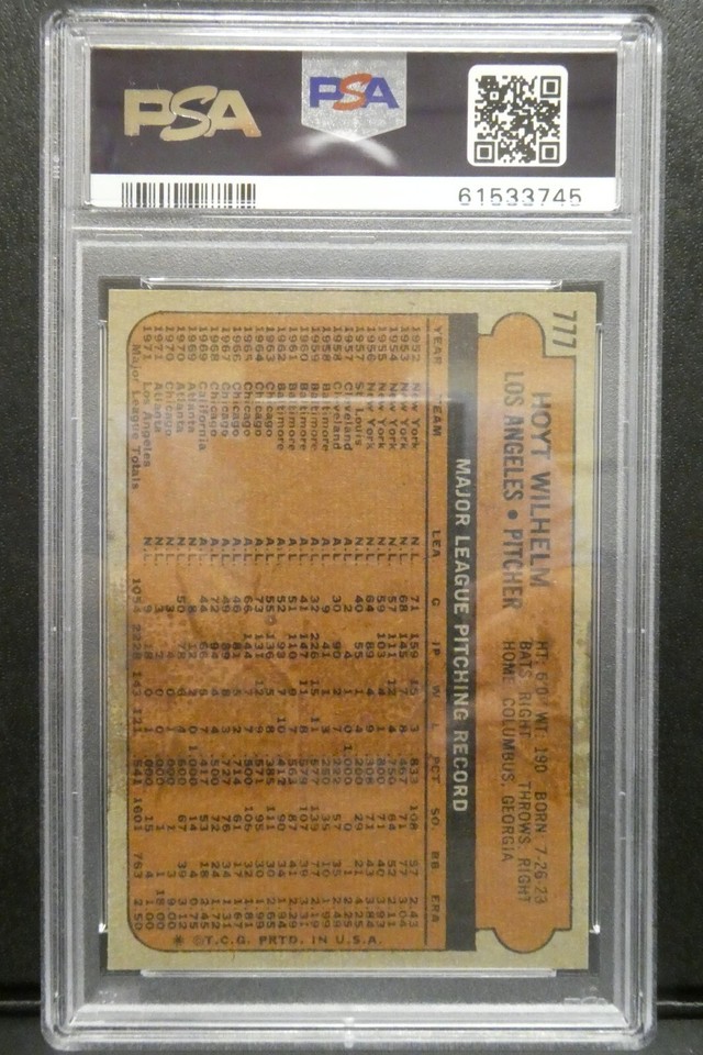1972 Topps Hoyt Wilhelm #777 PSA 5 EX | eBay