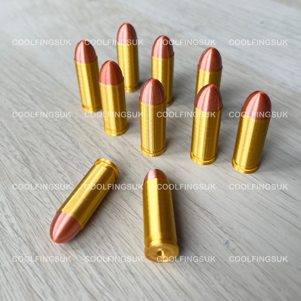 3D Printed Replica lifesize Colt 45 Cal Long Bullets For Cosplay Movie ...