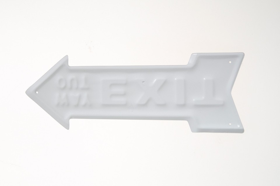 Exit Sign Plate Vintage Metal Plaque Retro Display Wall Door Hang Tin ...