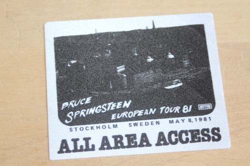 Bruce Springsteen - Unused Backstage Pass - Stockholm May 8 1981 All ...
