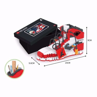 Mini+ Nike Air Jordan 1 “Chicago” Building Block Set Shoe Black And ...