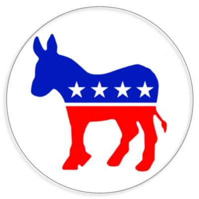 Democrat Donkey - 25 Pack Circle Stickers 3 Inch - Political Red White ...