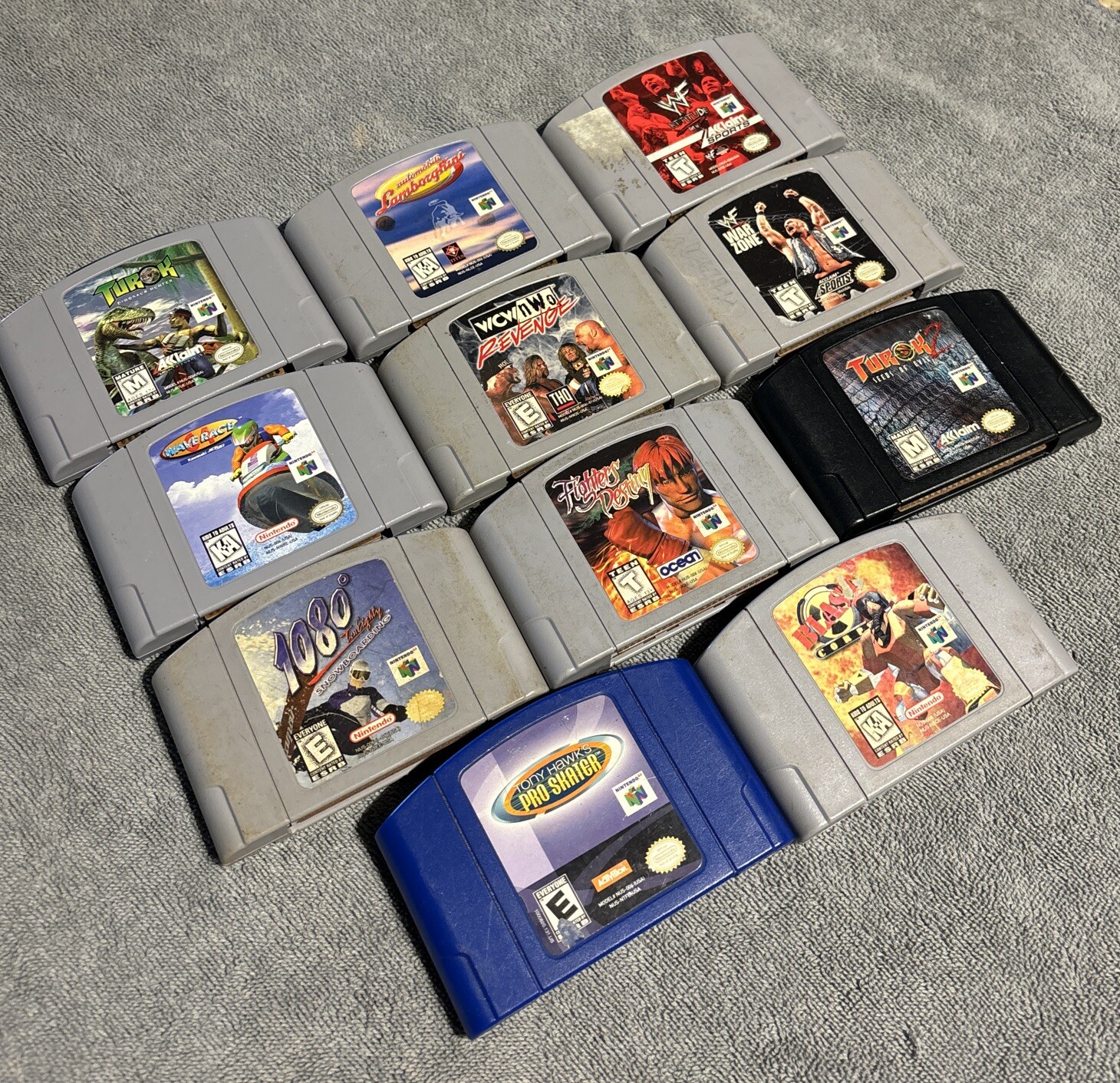 Lot of 11 Nintendo 64 N64 Video Game Cartridges Turok Wave Race Tony ...