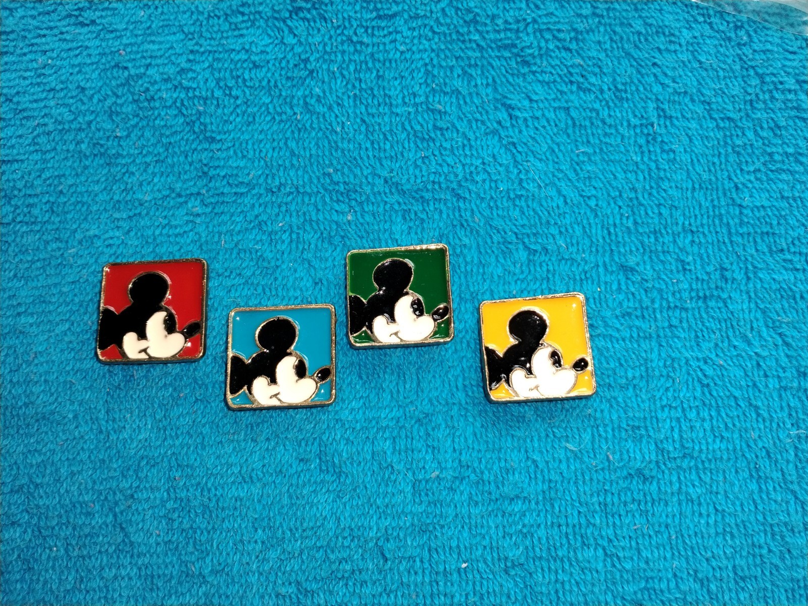 Set Of 4 Vintage Disney Mickey Mouse Button Covers 4 enamel colors | eBay