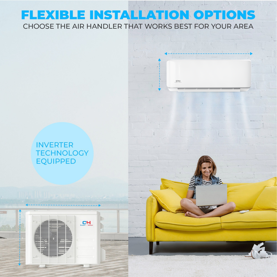 9000 BTU Mini Split HIGH EFFICIENT Heat Pump Air Conditioner 25 SEER ...